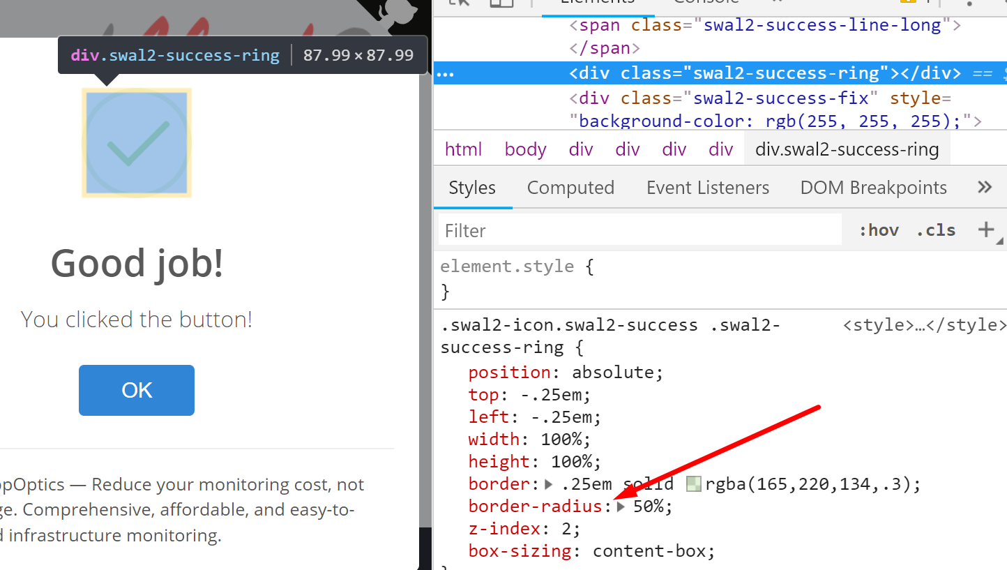 Icon round bug · Issue #1345 · sweetalert2/sweetalert2 · GitHub