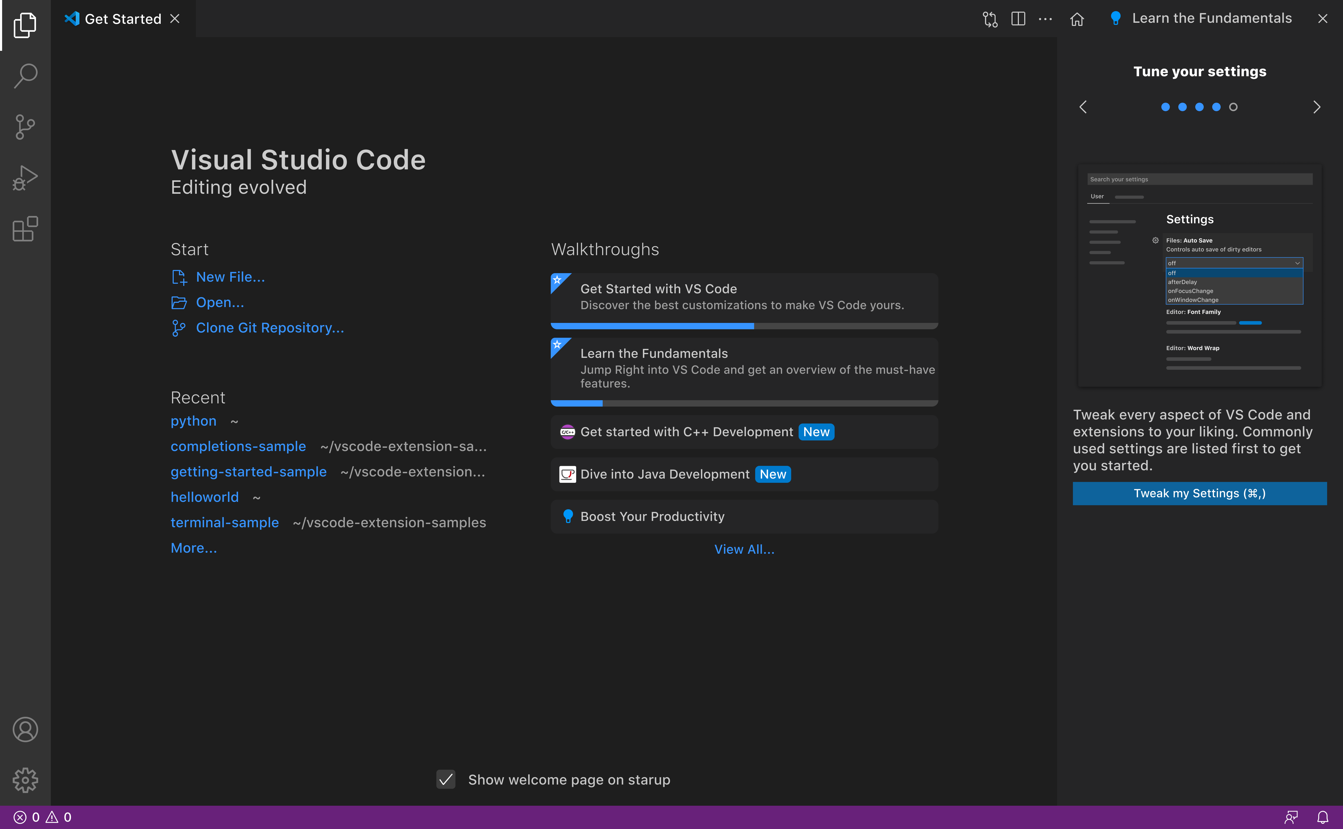 Open walkthroughs in new sidepanel · Issue #142225 · microsoft/vscode ...