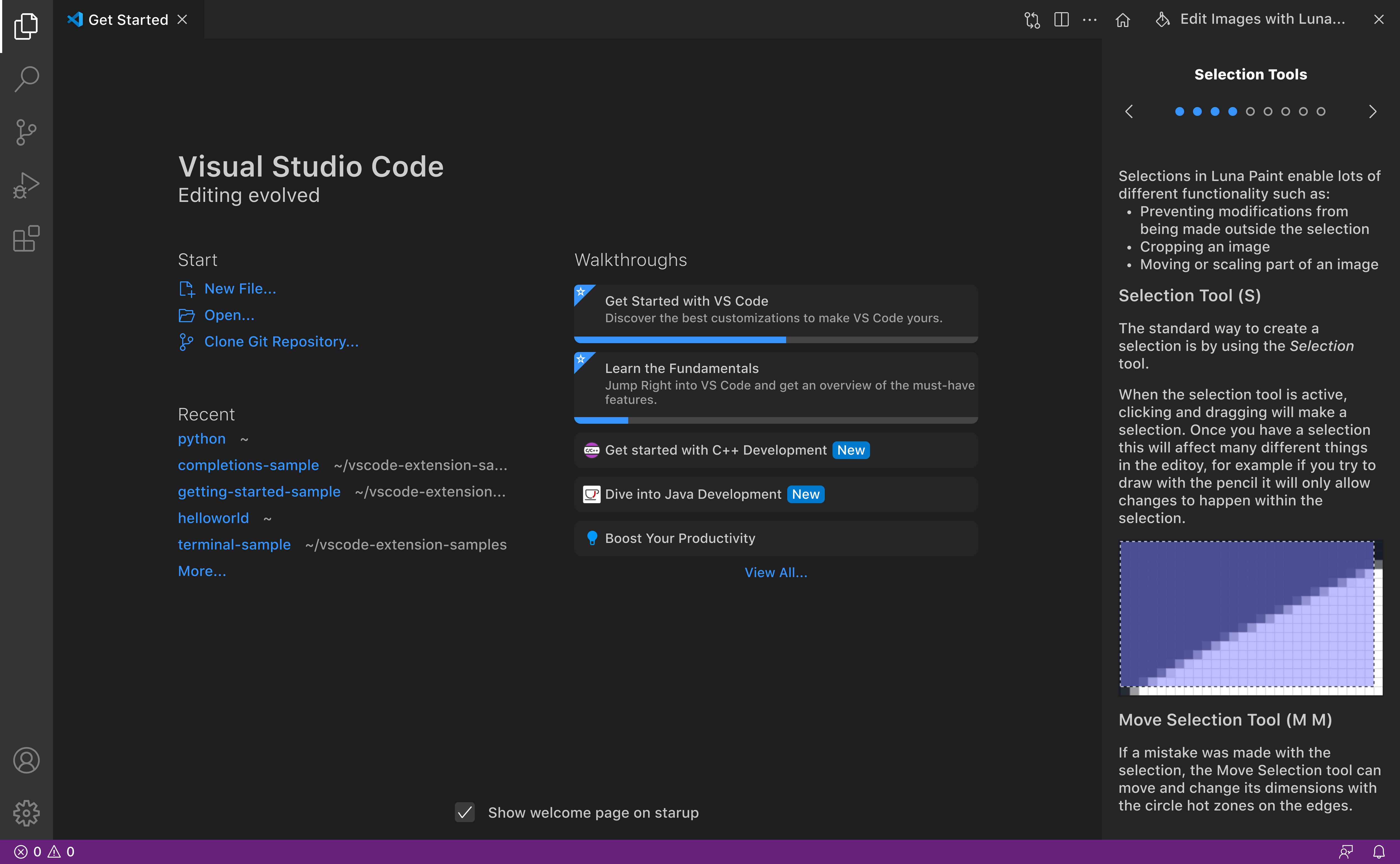 Open walkthroughs in new sidepanel · Issue #142225 · microsoft/vscode · GitHub
