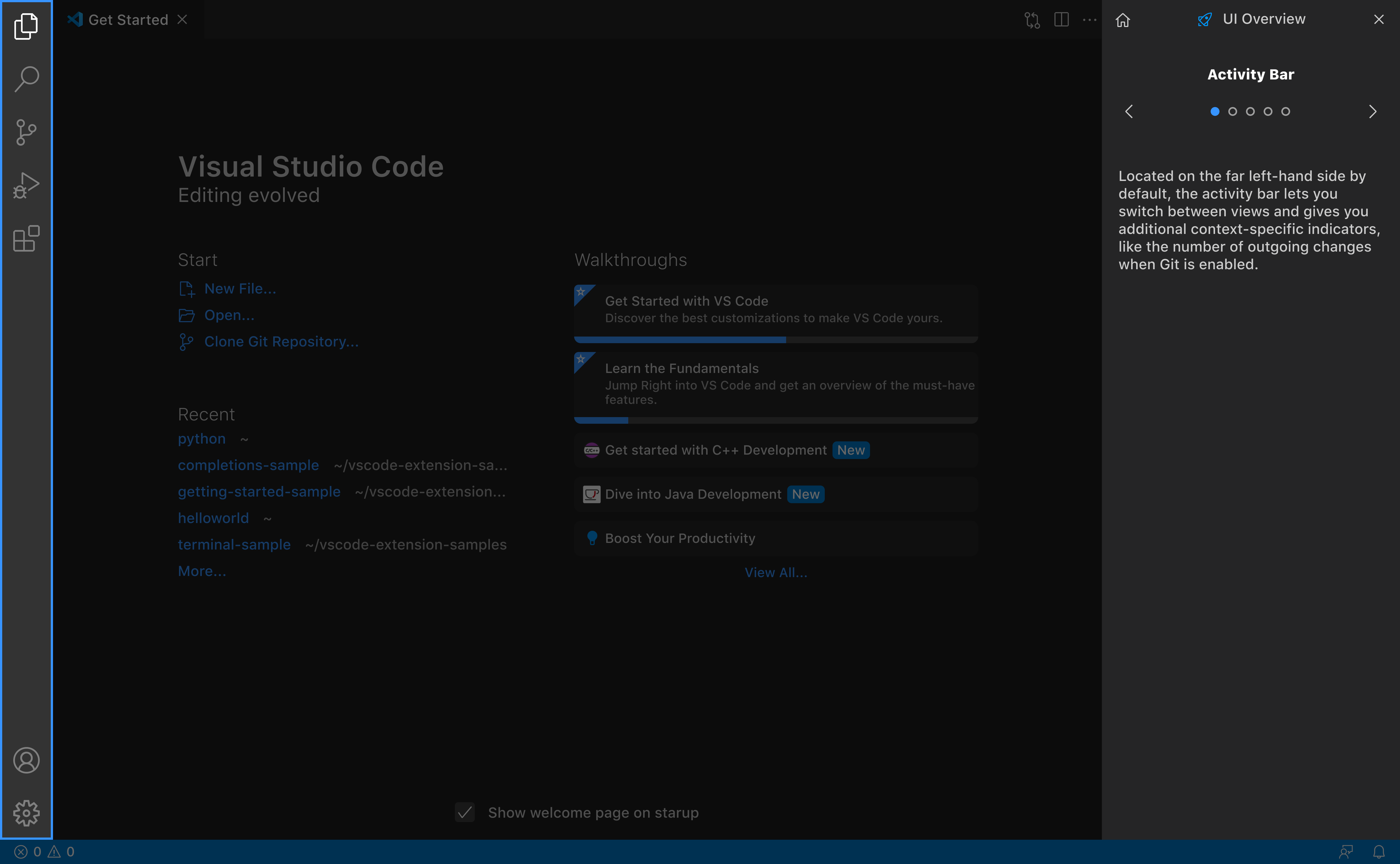 Open walkthroughs in new sidepanel · Issue #142225 · microsoft/vscode ...