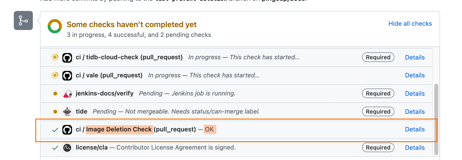 ci: add prevent deletion by Oreoxmt · Pull Request #10152 · pingcap/docs · GitHub