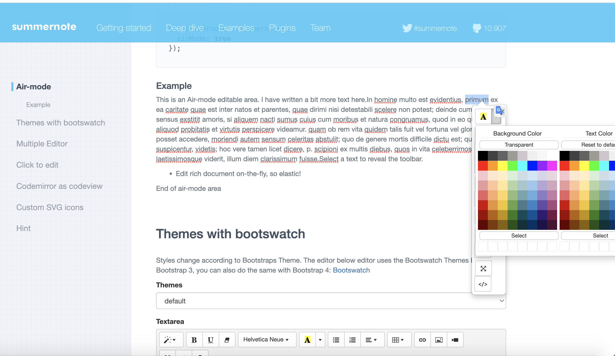 Color pickers are not visible - Placed outside of the screen · Issue #4362 · summernote ...