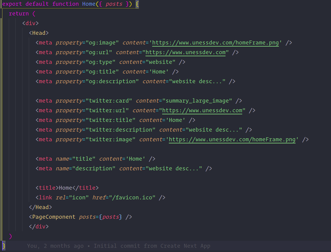 Meta Tags on head component doesn't get added on generating phase · vercel next.js · Discussion ...