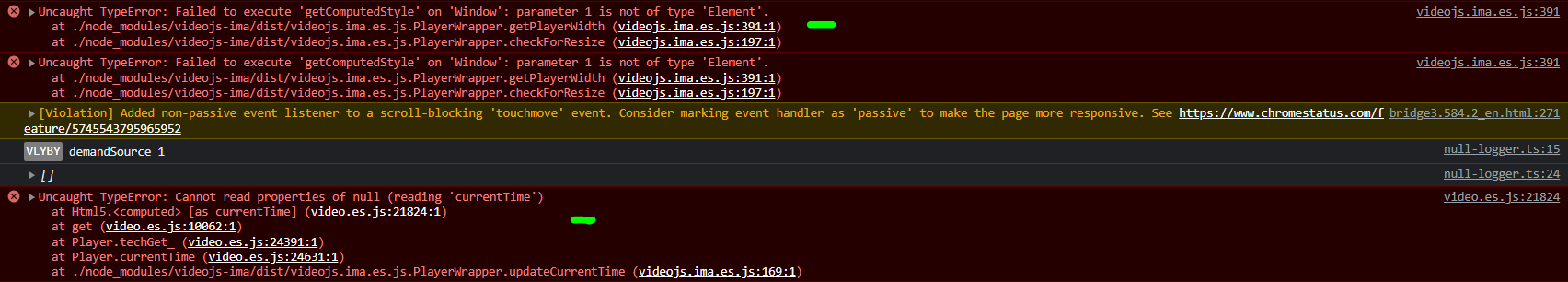 after calling player.dispose() videojs.ima crashes · Issue #1117 · googleads/videojs-ima · GitHub