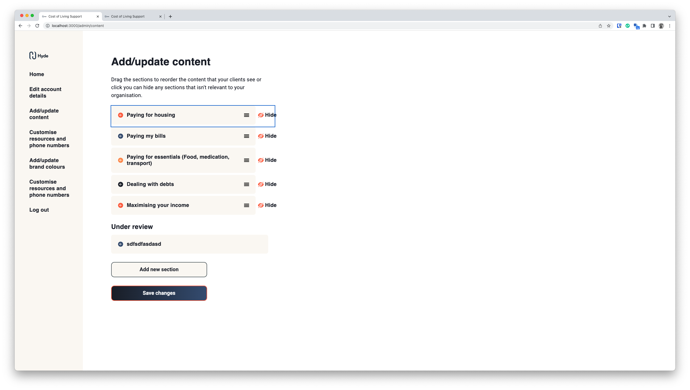 Drag and drop content does not work · Issue #137 · yalla-coop/cost-of-living-support · GitHub