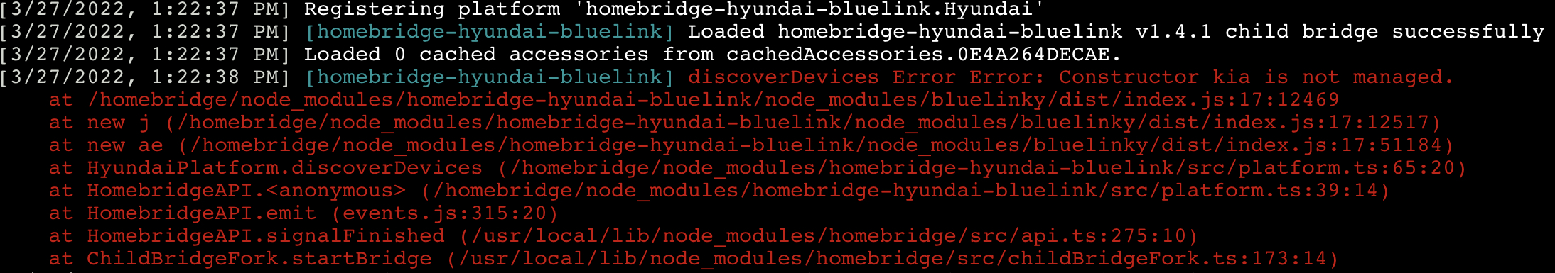 Error during activity launch · Issue #148 · SteffeyDev/homebridge-hyundai-bluelink · GitHub