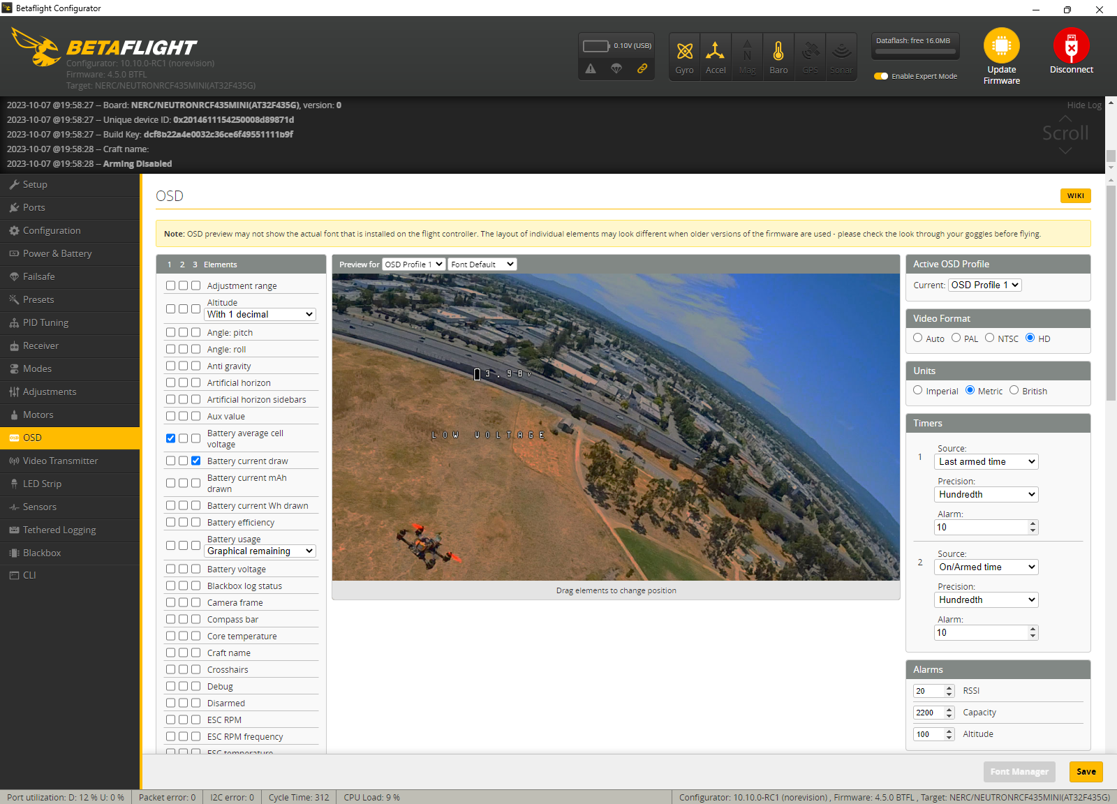 AT32F435Mini no OSD on BF4.5 · Issue #13109 · betaflight/betaflight · GitHub
