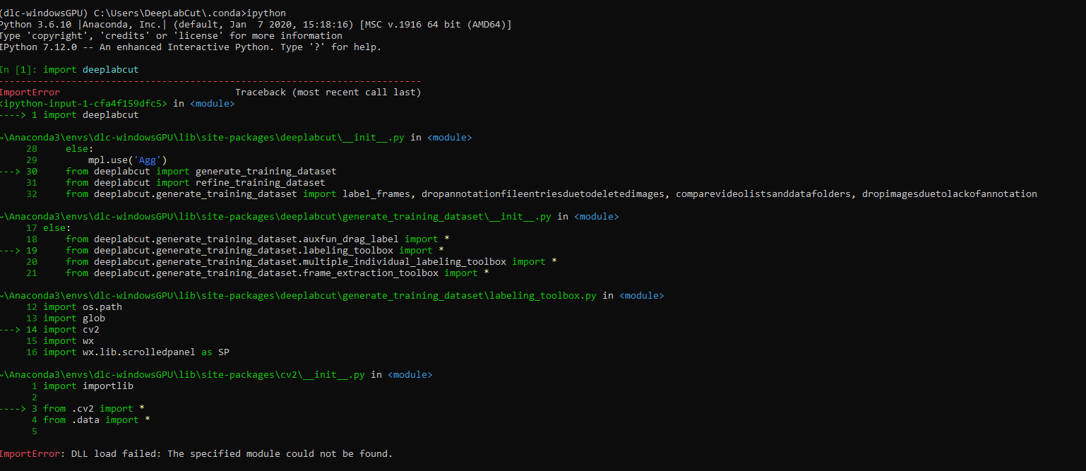 Problem Importing Tensorflow Dll Load Failed · Issue 575 · Deeplabcutdeeplabcut · Github