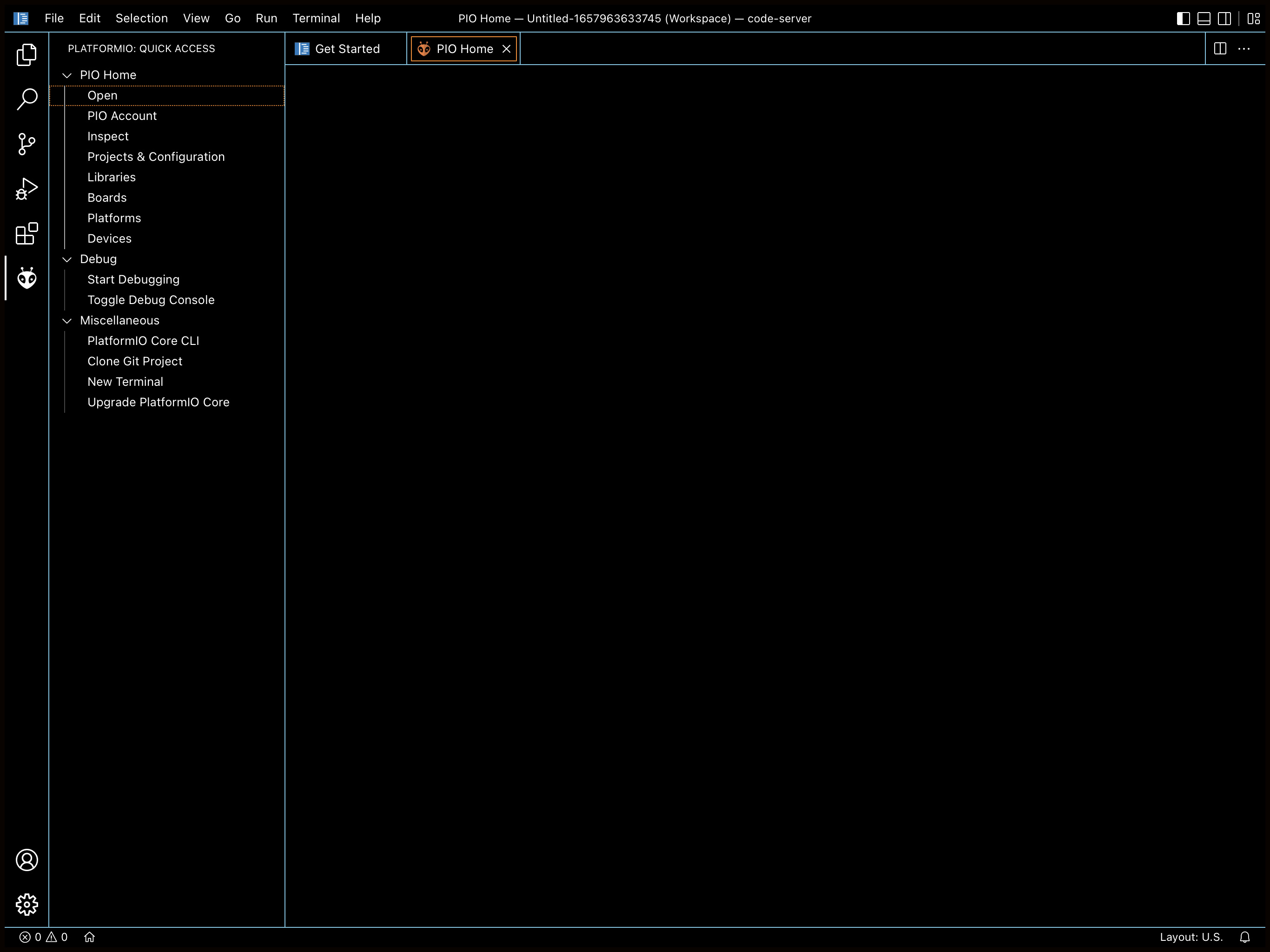 PIO Home not showing up · Issue #3278 · platformio/platformio-vscode-ide · GitHub