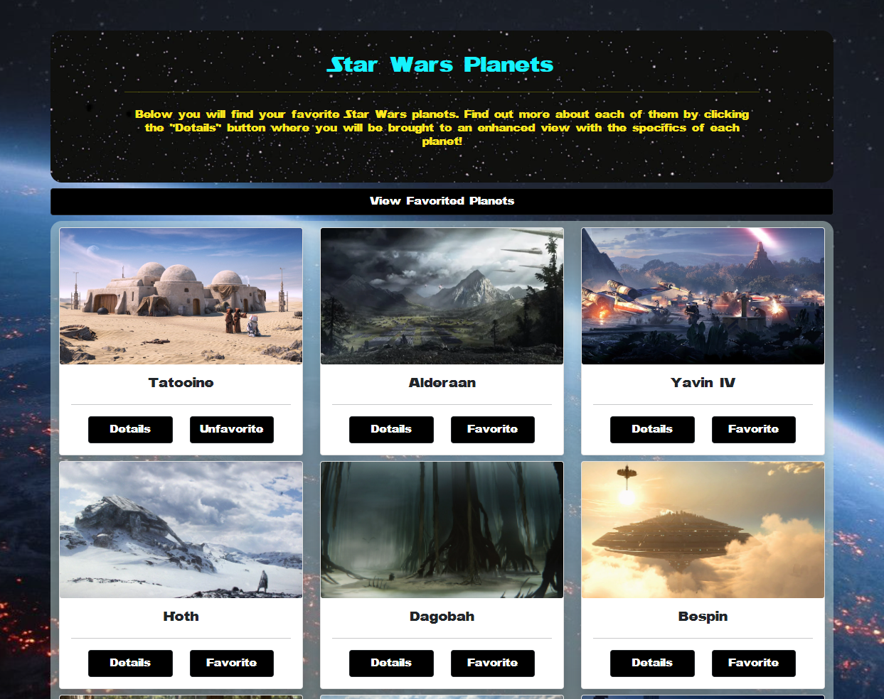 GitHub - CMolitoris/StarWarsPlanetsReactApp