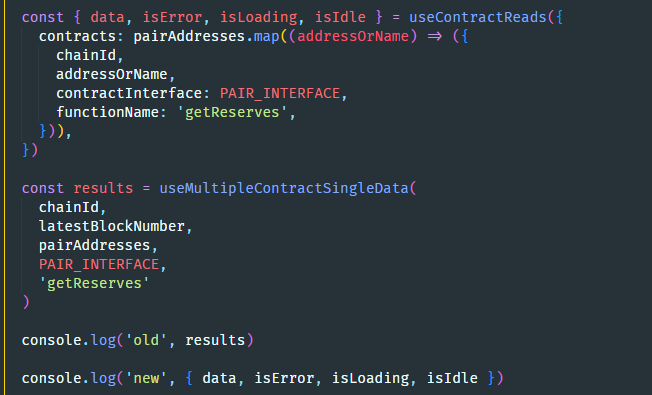 [bug] useContractReads returning [null] or undefined data unexpectedly · Issue #645 · wevm/wagmi ...