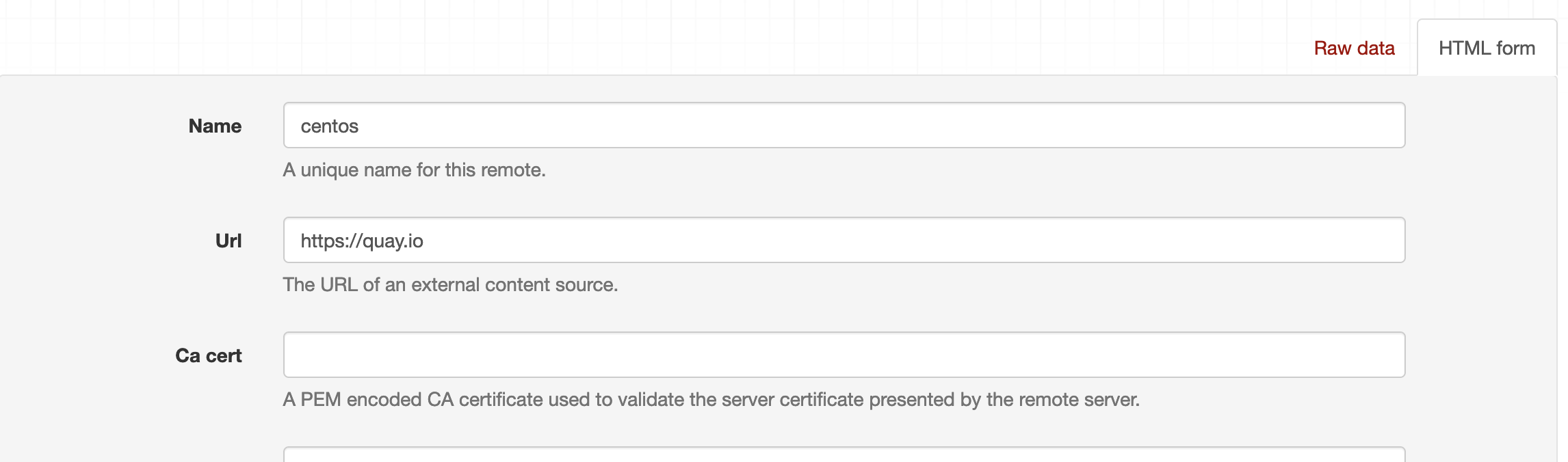 Cannot update remote using DRF web form · Issue #1071 · pulp/pulp_container · GitHub
