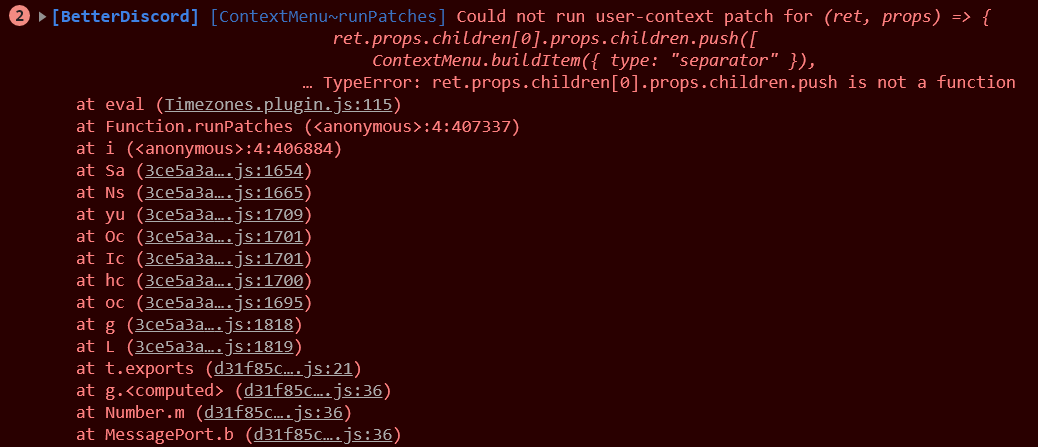 [bug] Context Menus Crashing Timezones · Issue 32 · Thecommieaxolotl Betterdiscord Stuff · Github