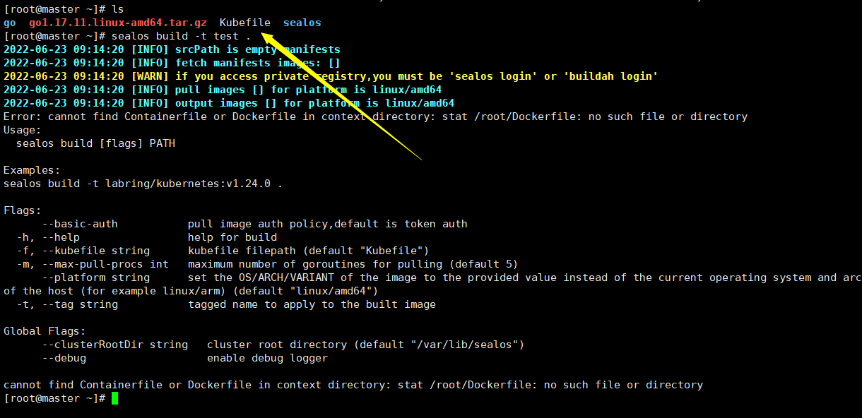 Sealos build failed: cannot find Dockerfile · Issue #1150 · labring/sealos · GitHub