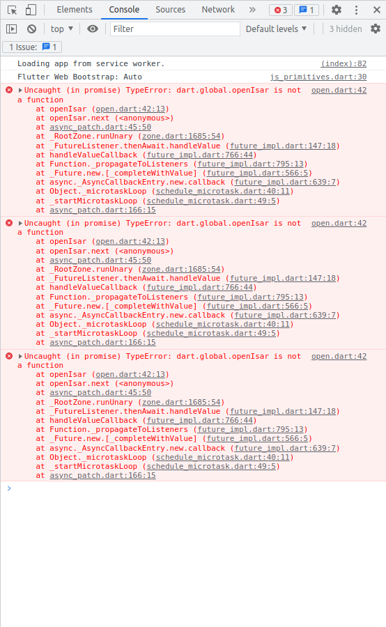 When Trying To Open An Isar Connection In Flutter Web An Error Is Raised · Issue 373 · Isar