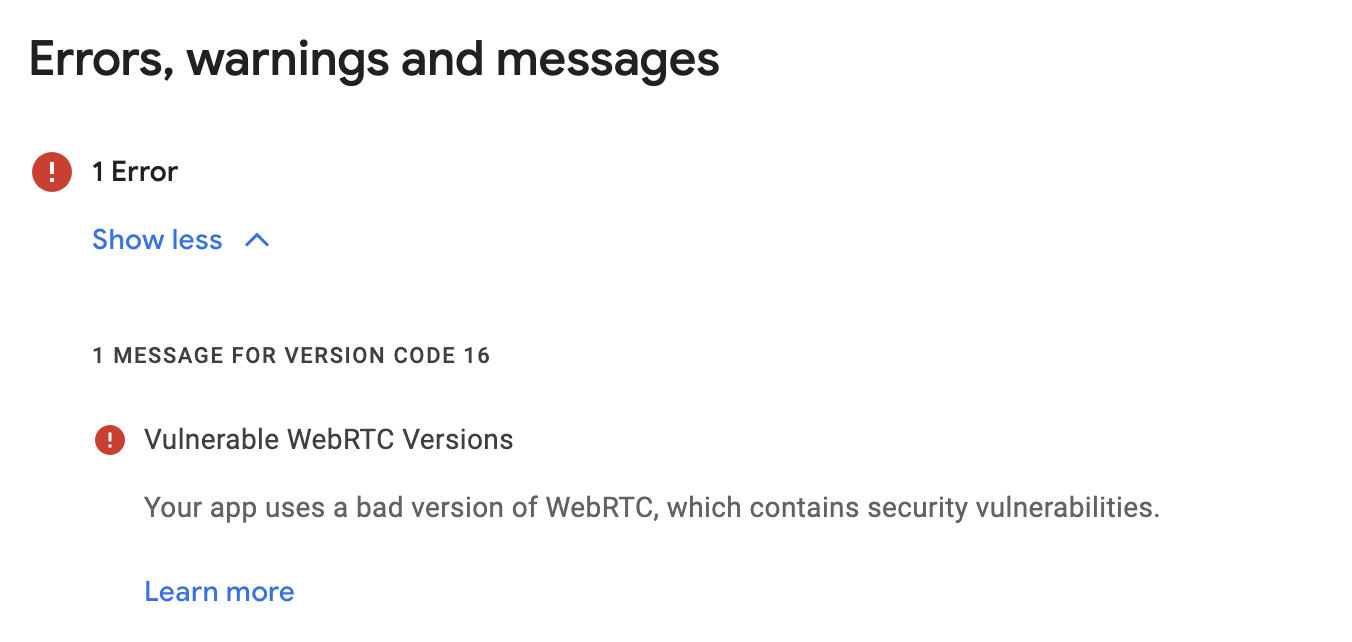 Vulnerable WebRTC Versions · Issue #627 · react-native-webrtc/react ... Vulnerable WebRTC Versions · Issue #627 · react-native-webrtc/react ...