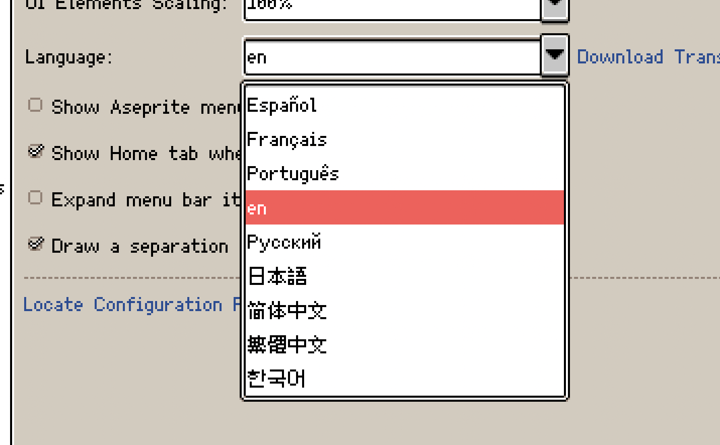 Languages Display Name · Issue 3964 · Aseprite Aseprite · Github