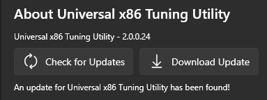 [BUG] 2.0.1 update loop · Issue #119 · JamesCJ60/Universal-x86-Tuning-Utility · GitHub
