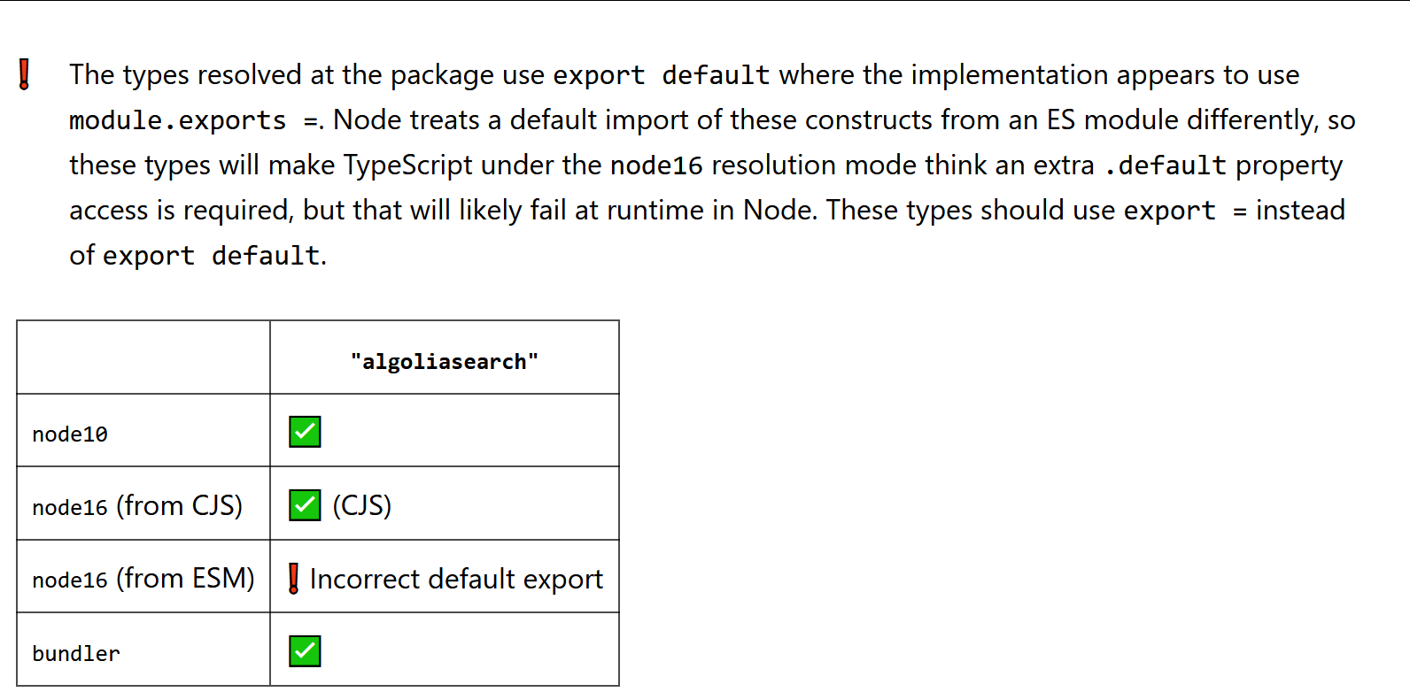 `algoliasearch` is not callable when `moduleResolution` is `Node16` · Issue #1431 · algolia ...