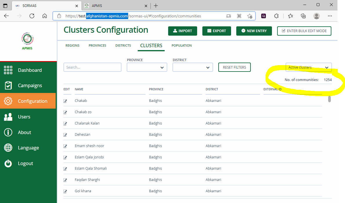 Change "No. of Communities" label to "clusters" in Configuration > Clusters · Issue #104 · AFG ...