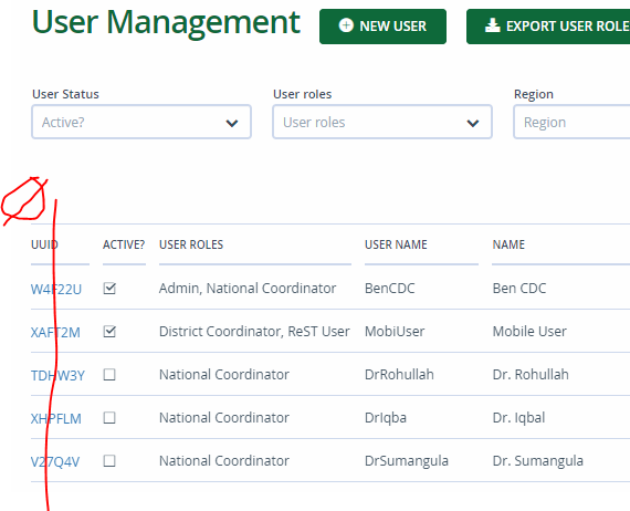 drop 'UUID' col from User Management table · Issue #157 · AFG-Polio-Data/APMIS-Project · GitHub