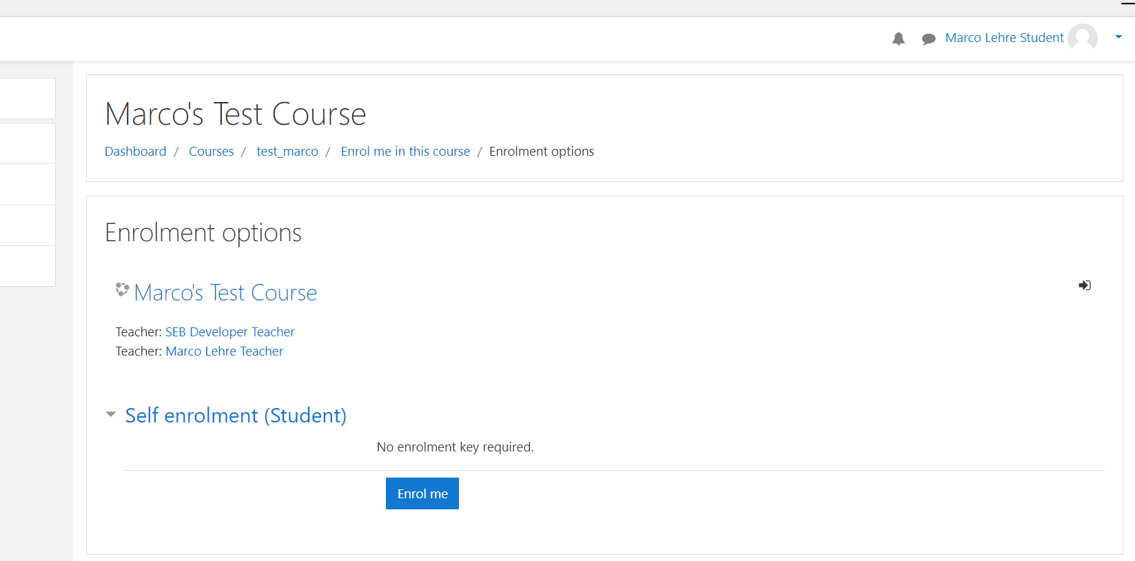 No need to enrol in the course when self enrolment without password is activated · Issue #131 ...