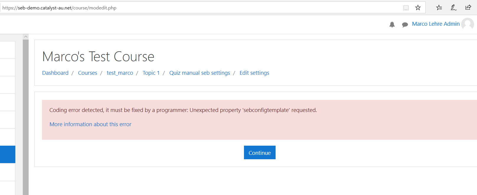 Error when changing quiz setting "Attemps allowed" of a quiz with attempts · Issue #134 ...