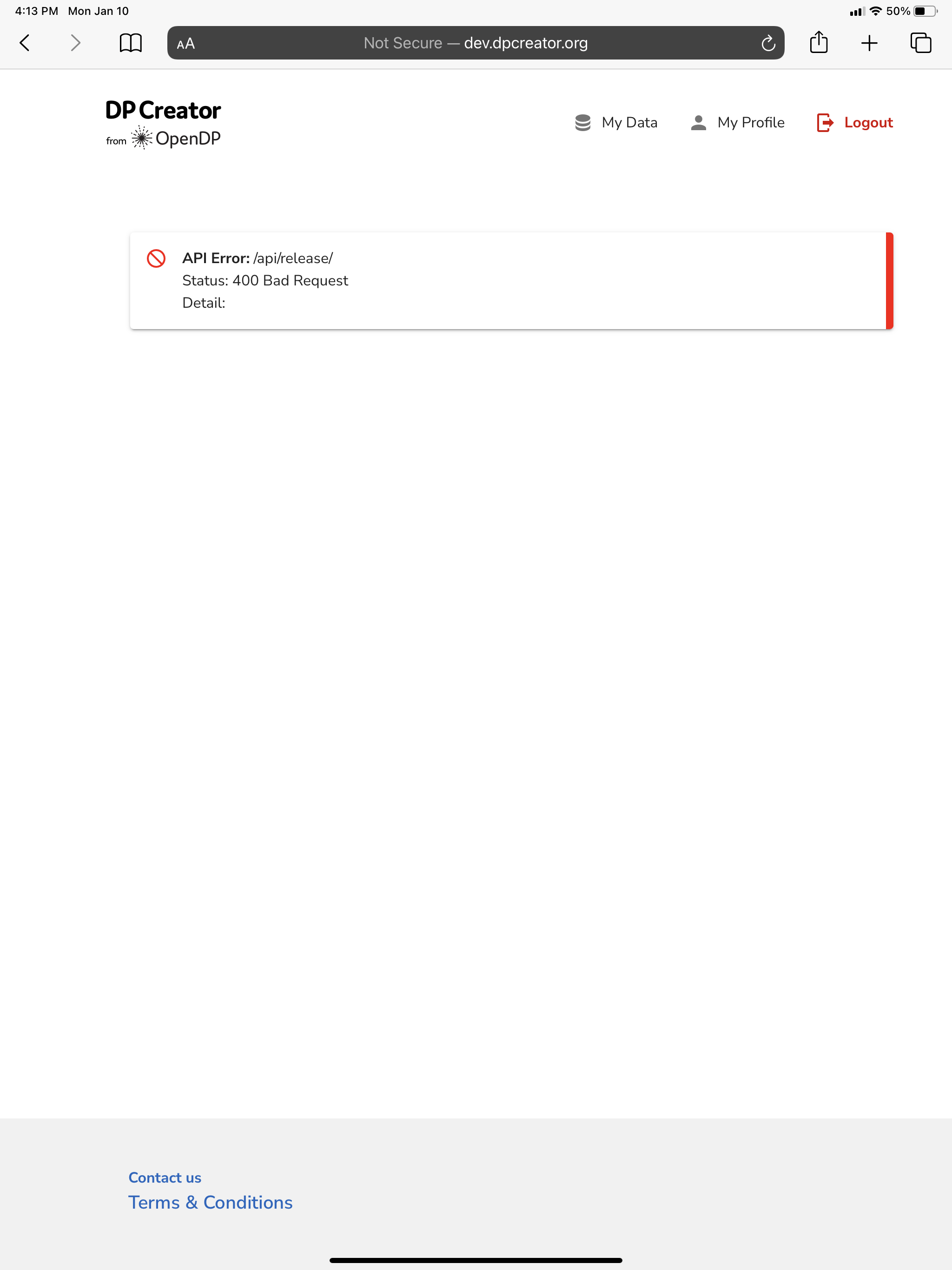 Api Error After Submit Statistics · Issue 471 · Opendpdpcreator · Github 
