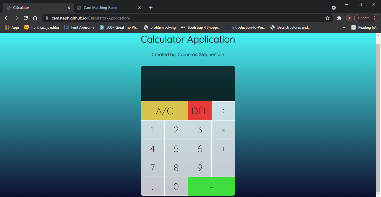GitHub - CamSteph/Calculator-Application: This is a calculator ...