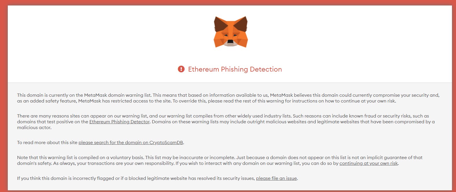 Legitimate Site Blocked · Issue 6574 · Metamasketh Phishing Detect · Github 