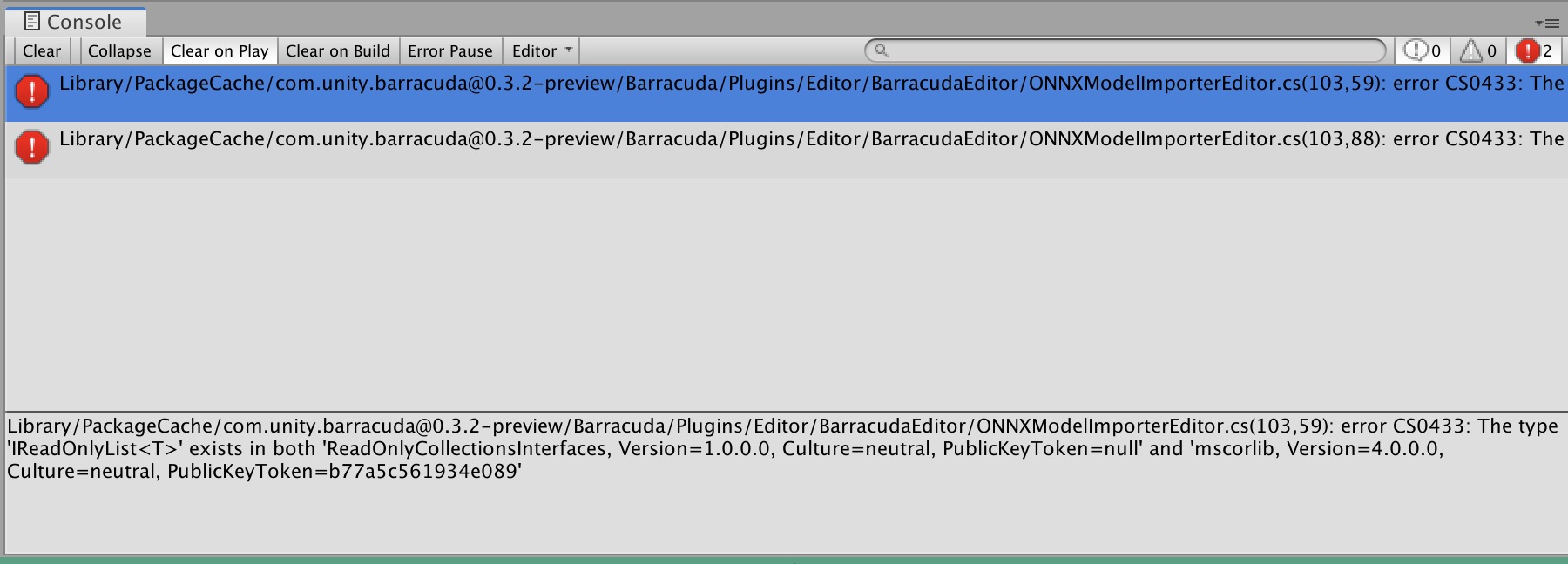 The type 'IReadOnlyList ' exists in both 'ReadOnlyCollectionsInterfaces ...