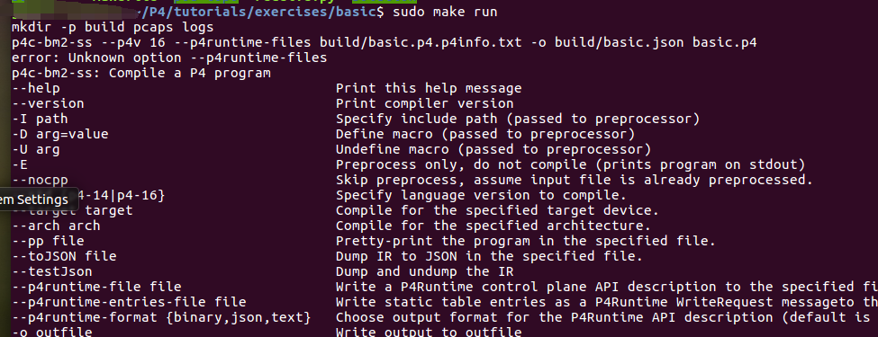 Error Unknown Option P4runtime Files · Issue 450 · P4langtutorials · Github