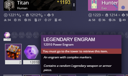 Legendary engrams in postmaster - level calculation issue · Issue #6221 · DestinyItemManager/DIM ...