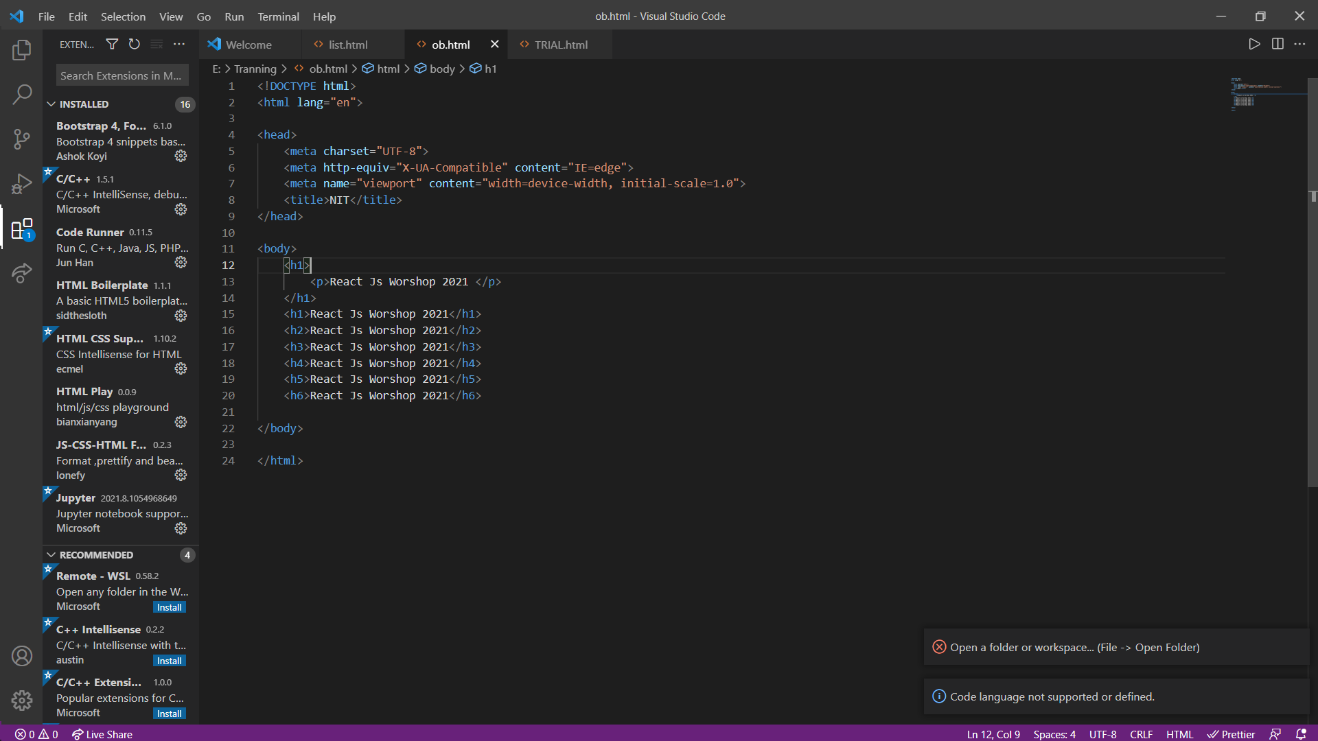 Getting Issue While Using Some Extension · Issue 231 · Ecmel Vscode Html Css · Github