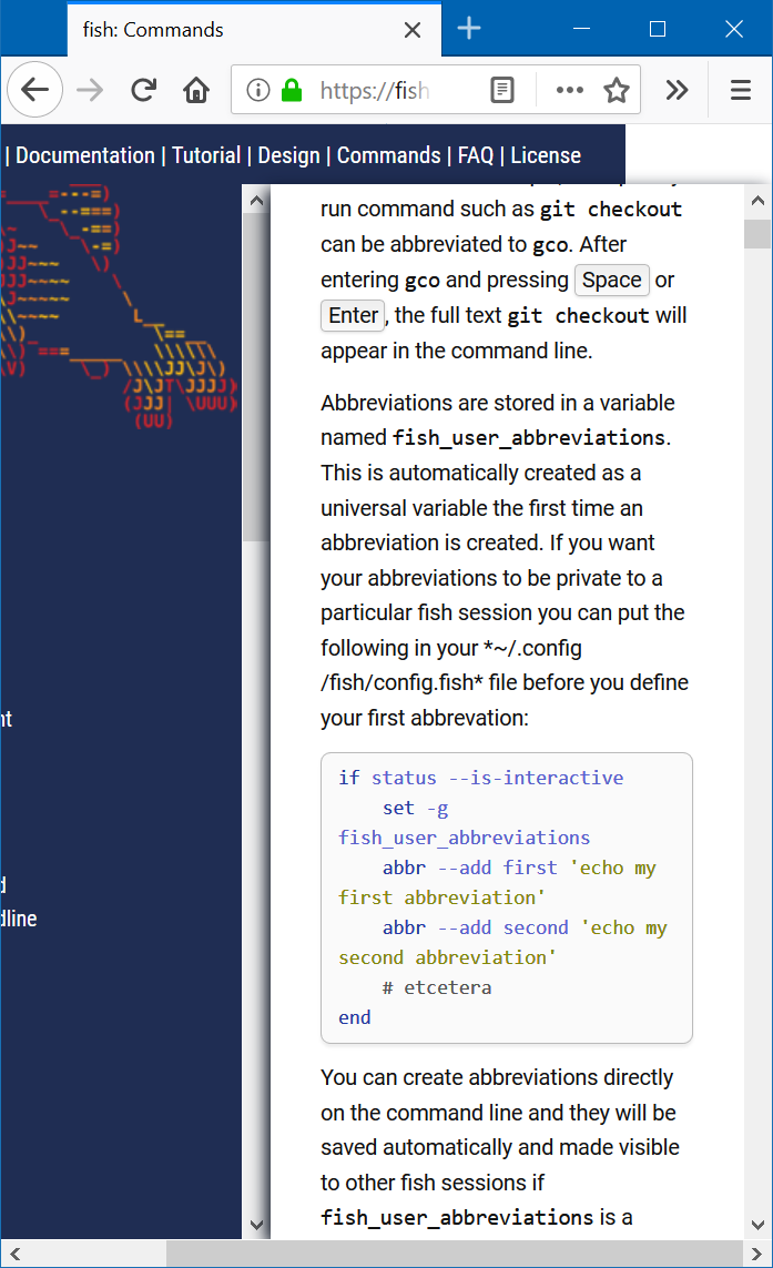 docs/css: code snippet styling prevents linebreaks on Firefox · Issue #5116 · fish-shell/fish ...