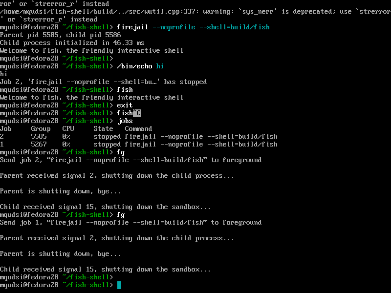fish crash with firejail - failed assertion, invalid pgid · Issue #5295 · fish-shell/fish-shell ...