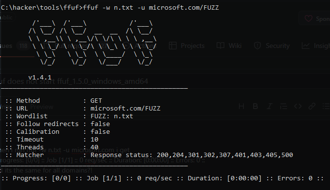 ffuf does not start ffuf_1.5.0_windows_amd64 · Issue #591 · ffuf/ffuf · GitHub