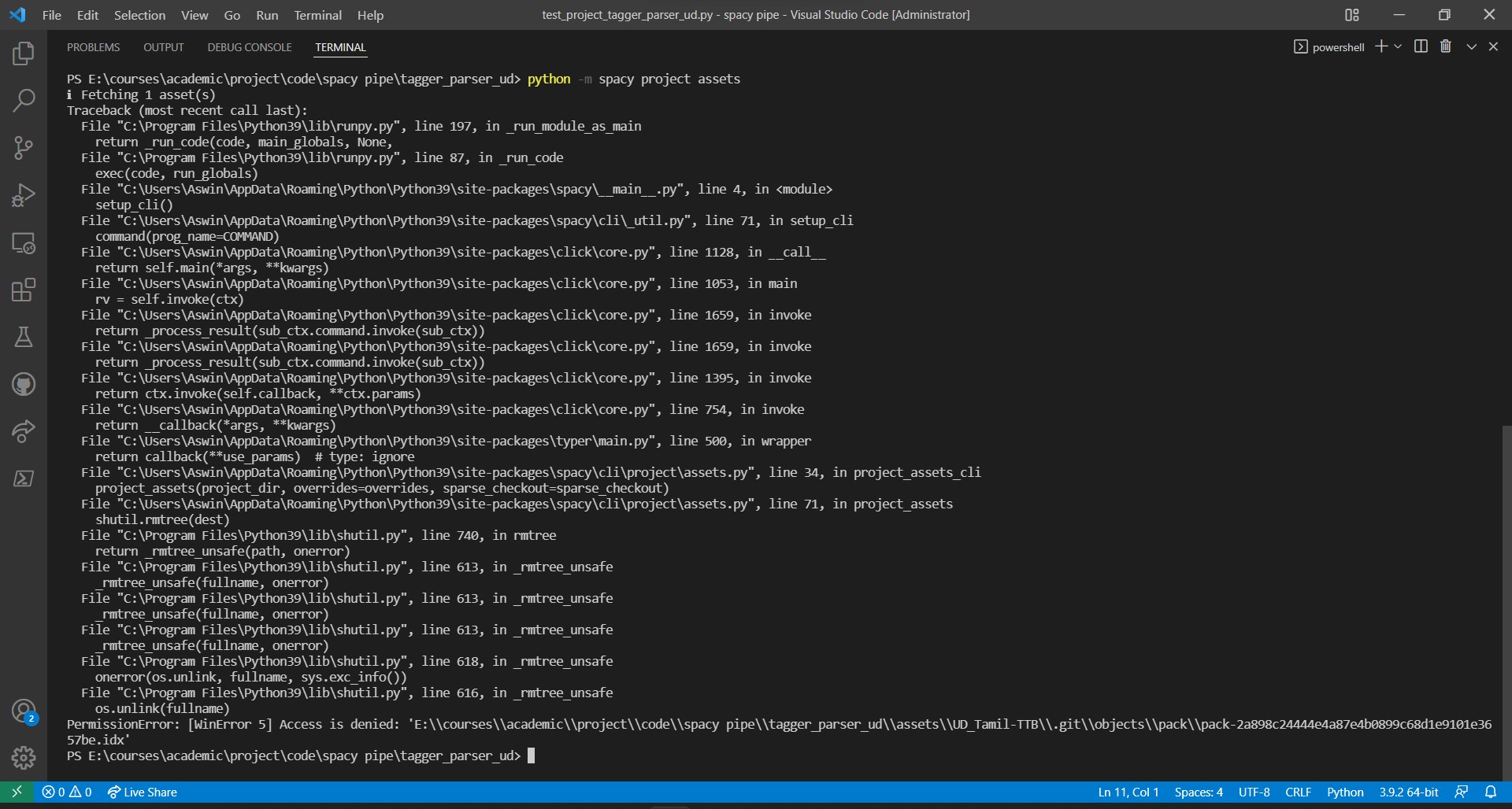 Tamil Models On Spacy · Explosion Spacy · Discussion 10412 · Github 
