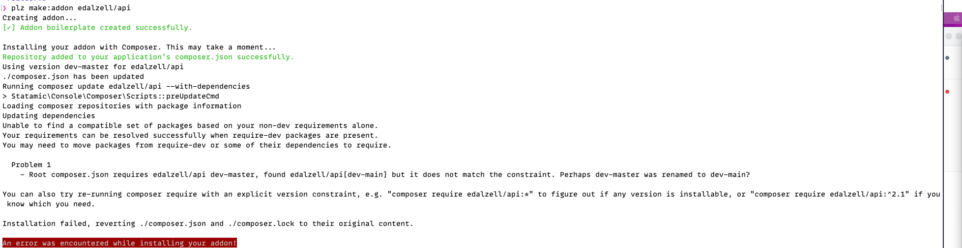Error Creating Addon · Issue 5633 · Statamic Cms · Github