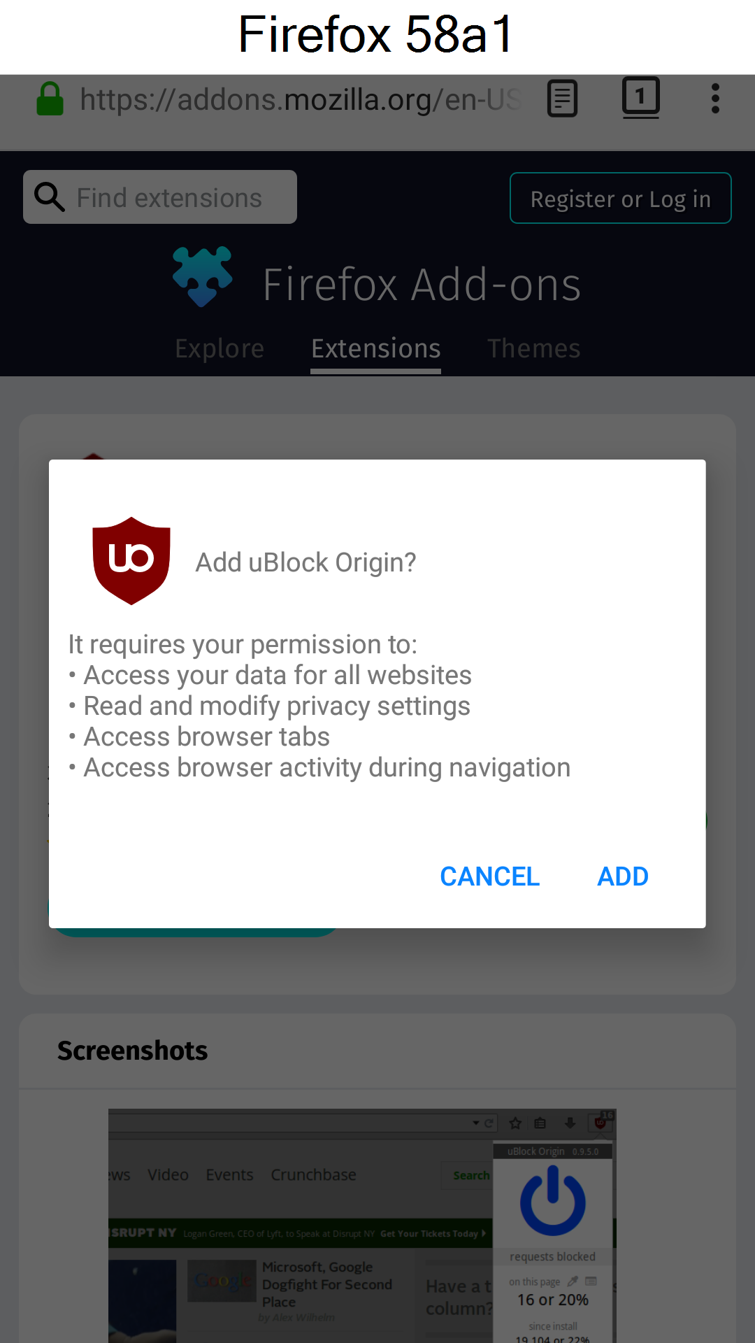Can't open dashboard/popup windows on Firefox 55.0.2 on Android 7.1.2 · Issue #3062 · gorhill ...