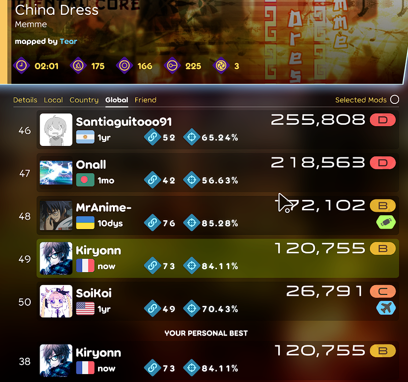 Rank glitching when clearing for the first time and getting top 50 · Issue #23834 · ppy/osu · GitHub