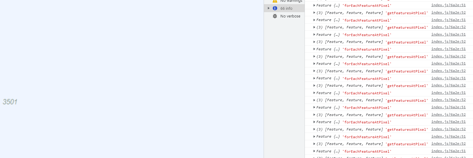 I found an error when I performed a hit check after drawing the elements using WebGLPoints ...