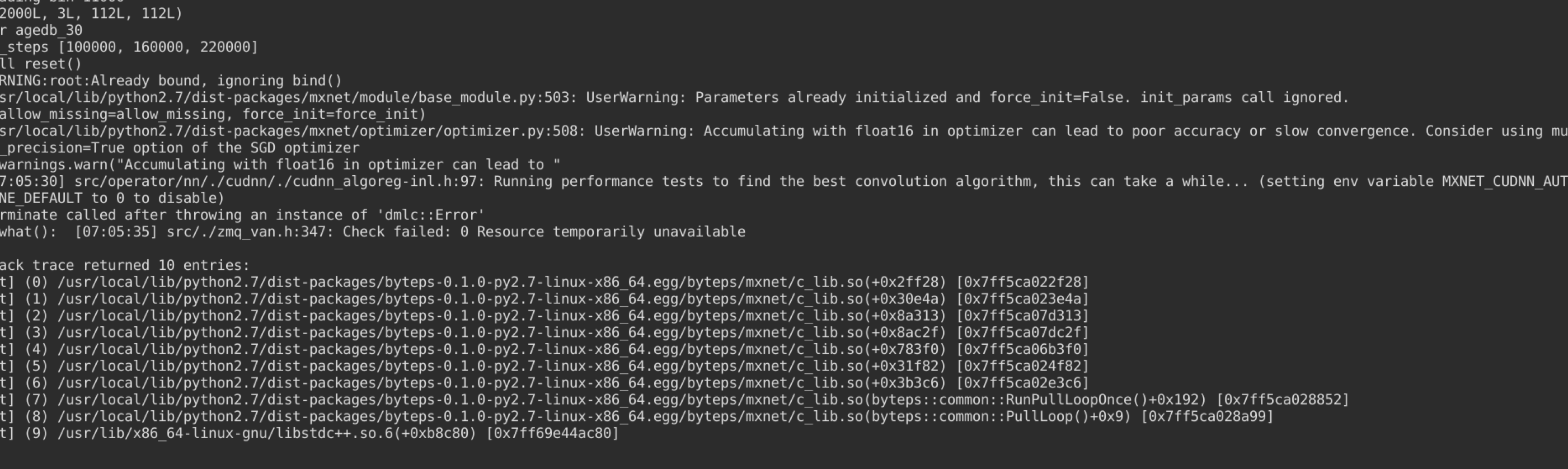 Failure in distributed training with MXNet · Issue #34 · bytedance/byteps · GitHub