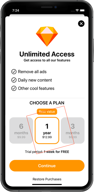 requestSubscription sku=prod_A_1YEAR but not yet finishTransaction, error can't buy that package ...