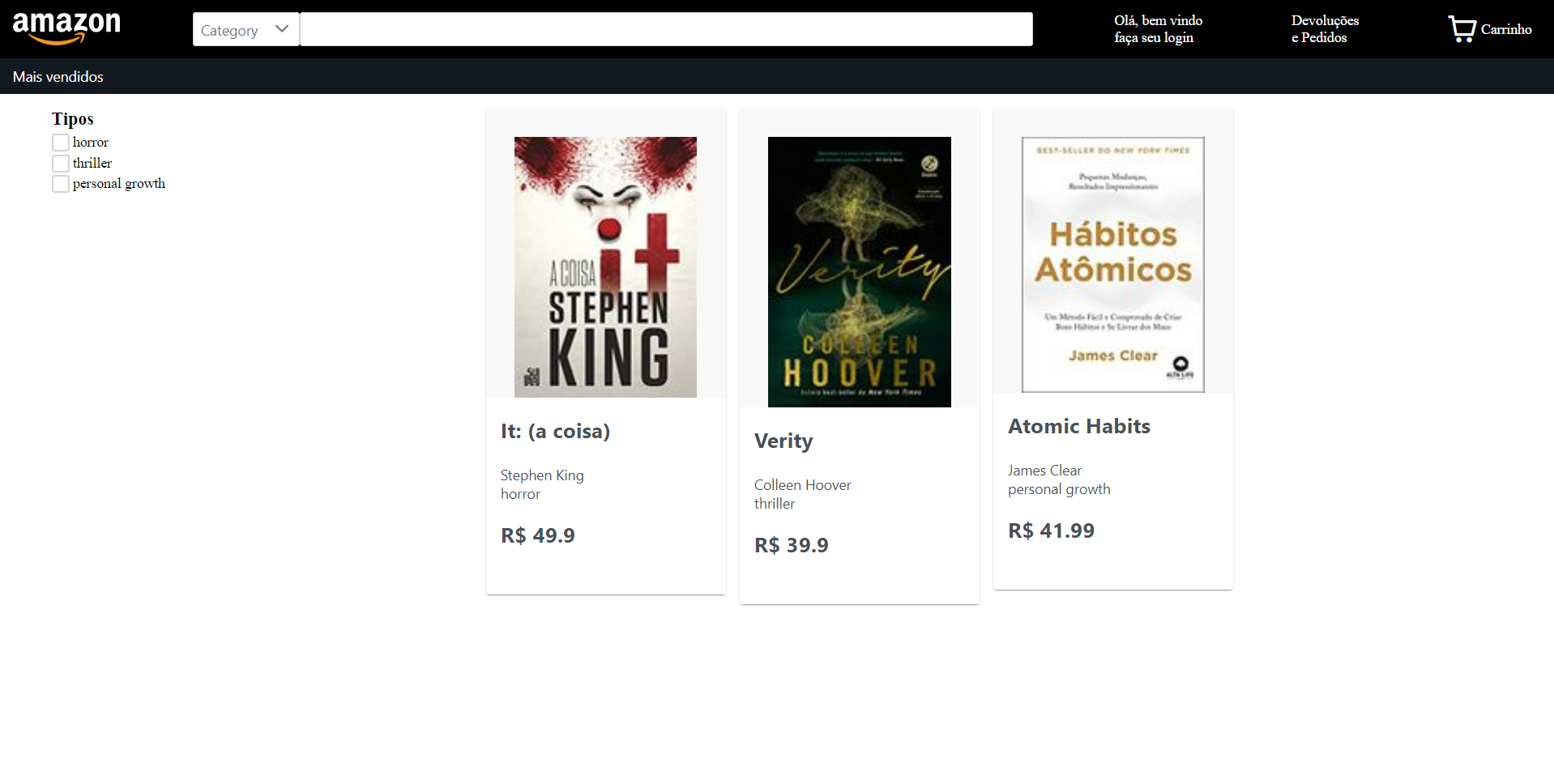 GitHub - Samuel-Bandeira/ecommerce-vue: It consists in a Amazon E-commerce clone, but so far our ...