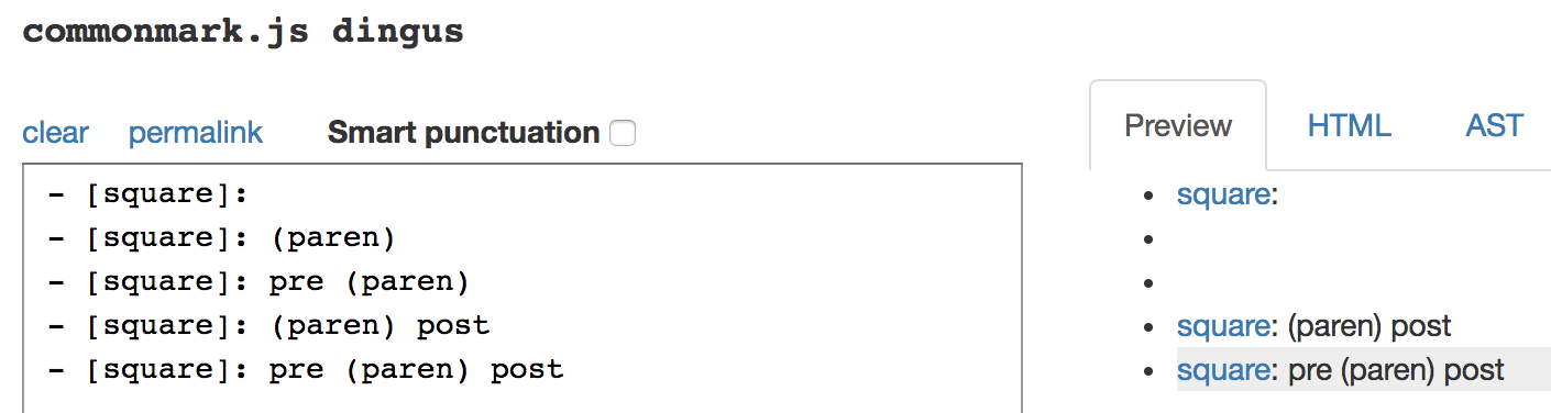 list items containing square brackets with no subsequent parens just disappear · Issue #390 ...
