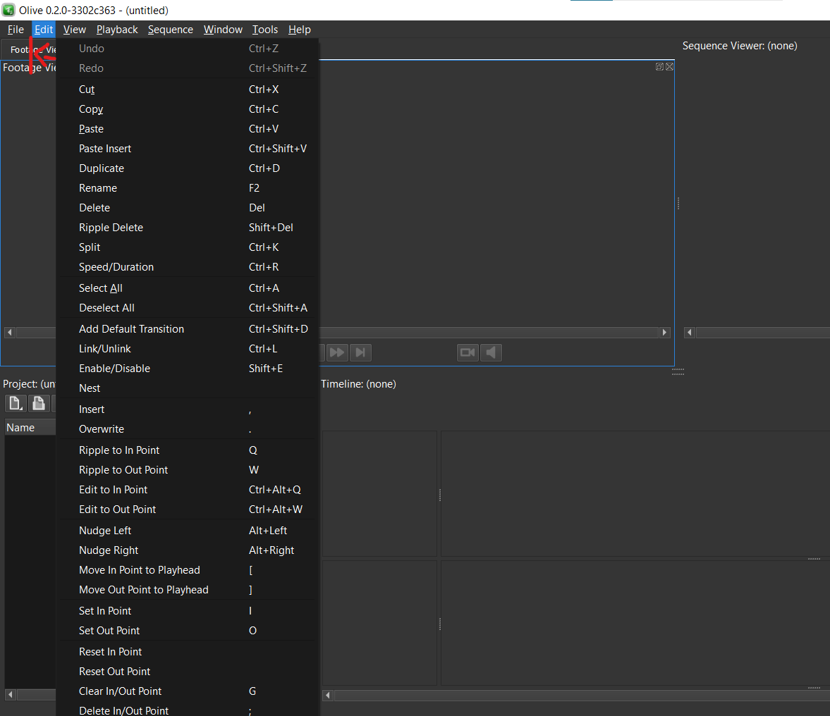 [UI] Edit menu appears too far to the right · Issue #2102 · olive-editor/olive · GitHub