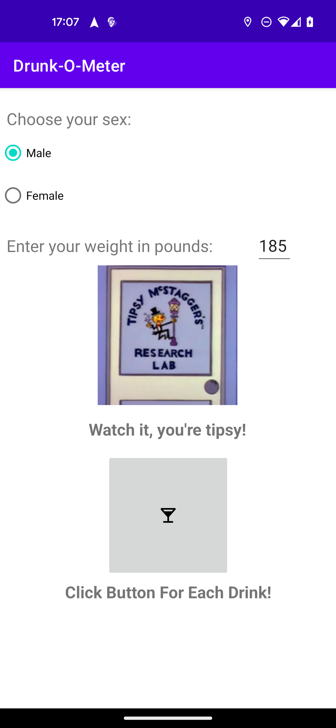 GitHub - jhill1971/Drunk-o-Meter: A simple app to guage intoxication level based on BAC calculation.