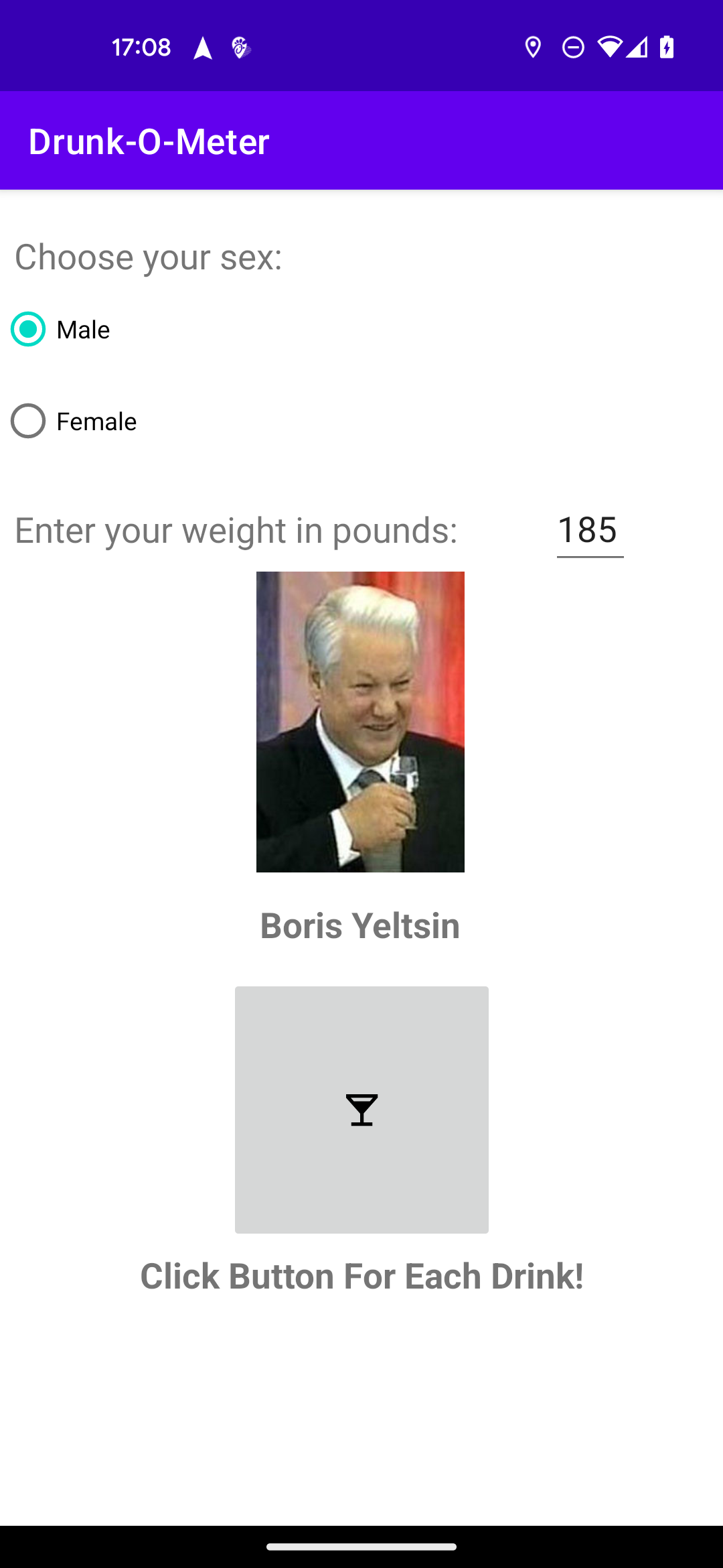 GitHub - jhill1971/Drunk-o-Meter: A simple app to guage intoxication level based on BAC calculation.