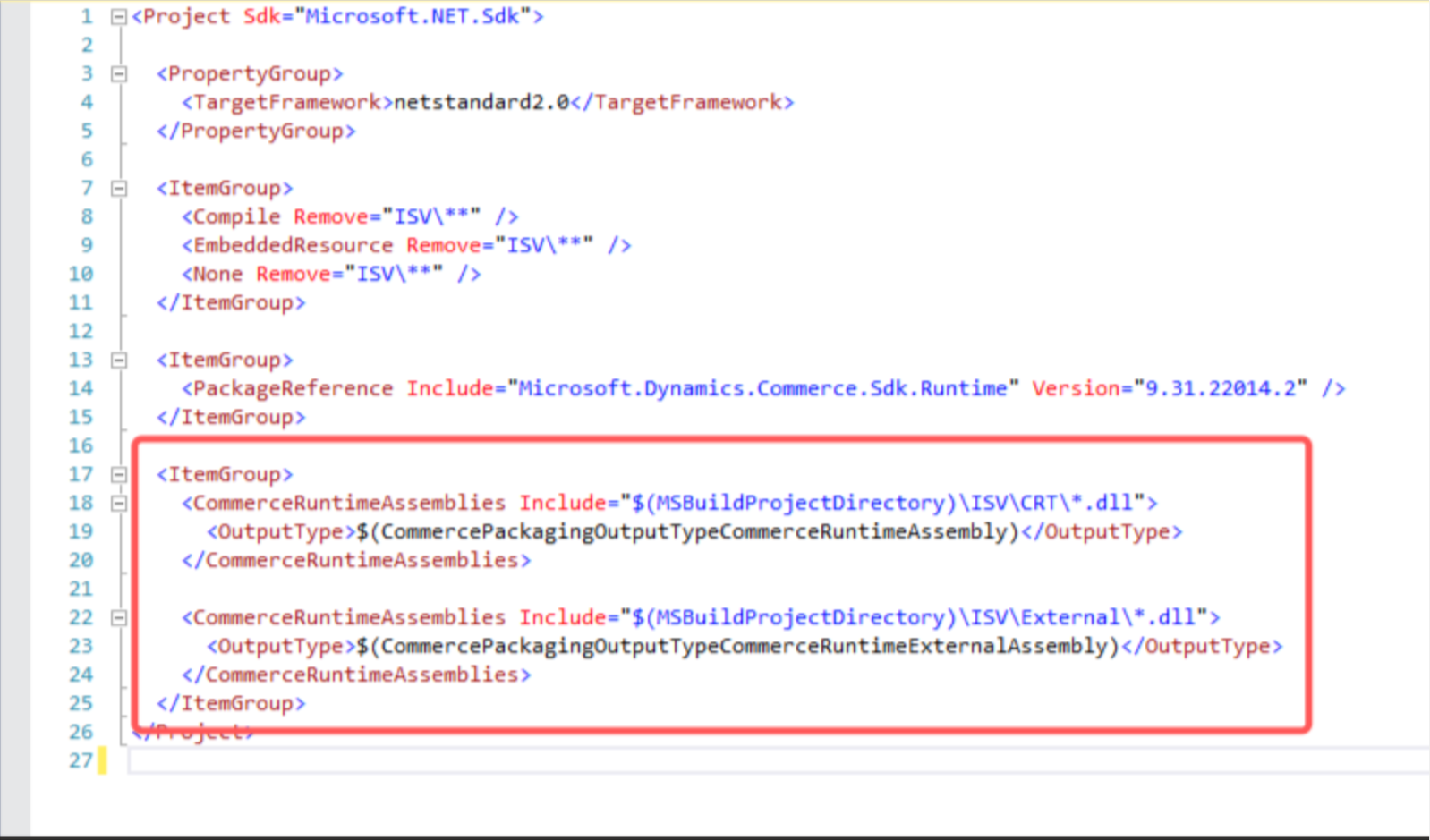 After build, ISV DLL's are not included in CommerceRuntime.ext.config ...